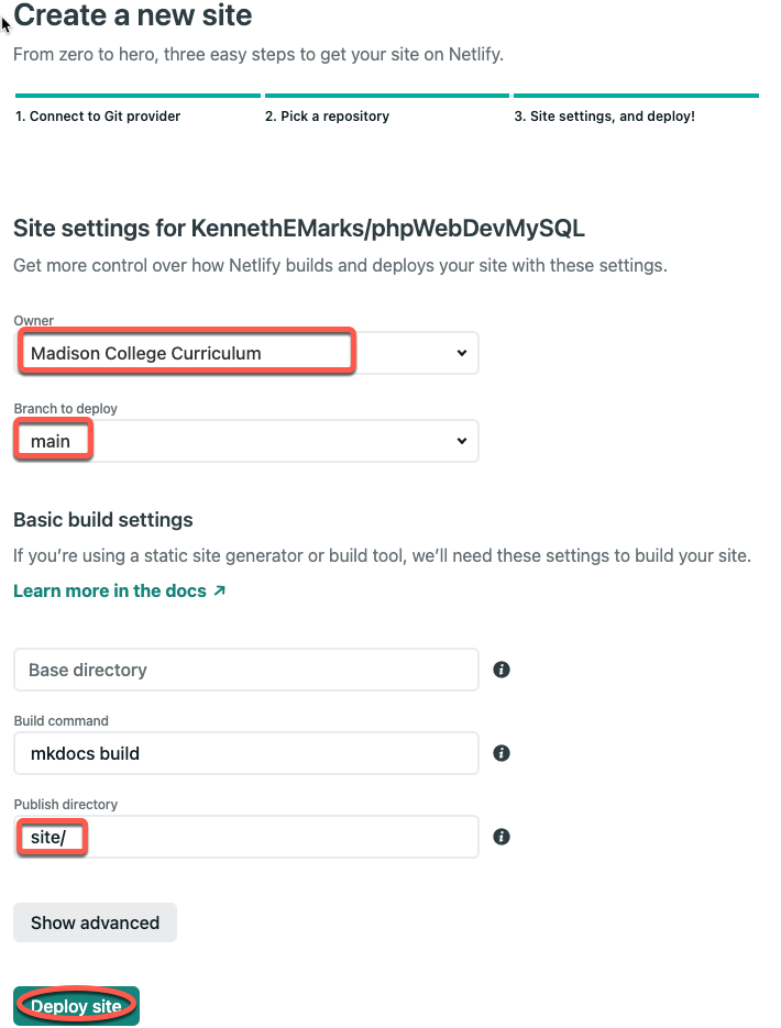 How To Setup Continuous Deployment Of Mkdocs With Material To Netlify From Git Php Web